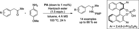 手性磷酸催化不对称还原胺的对映选择性合成β 芳胺the Journal Of Organic Chemistry X Mol