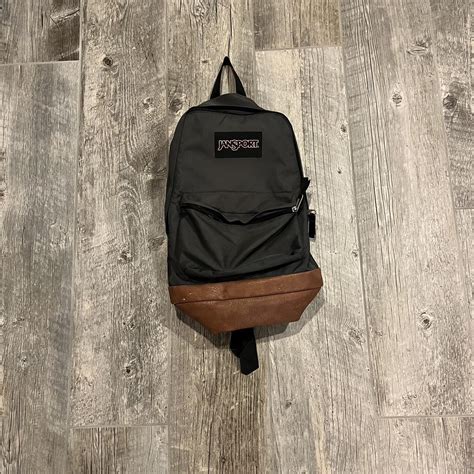Jansport Backpack Vintage Style With Leather Depop