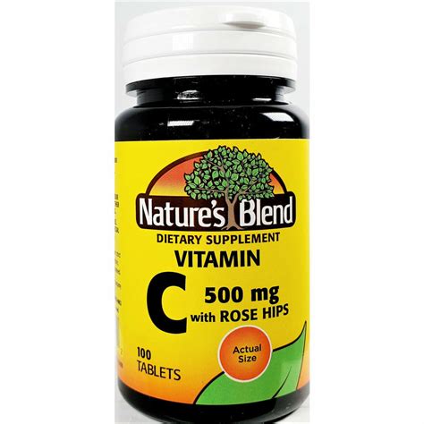 Natures Blend Vitamin C With Rose Hips 500 Mg 100 Tablets Hargraves