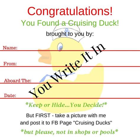 Free Printable Cruising Duck Tags Printable Templates