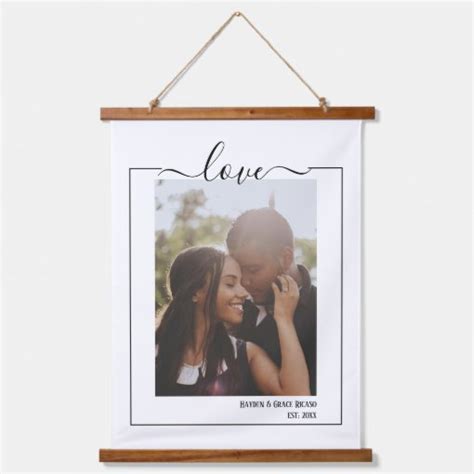 Personalized Photo Love Typography Hanging Tapestry Zazzle