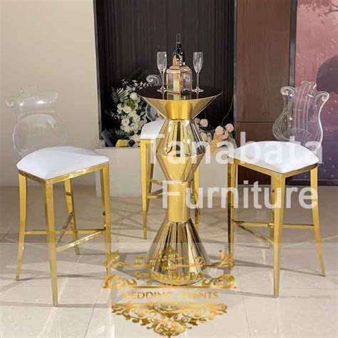 Bar Furniture Party Used Gold Cocktail Table Tanabata