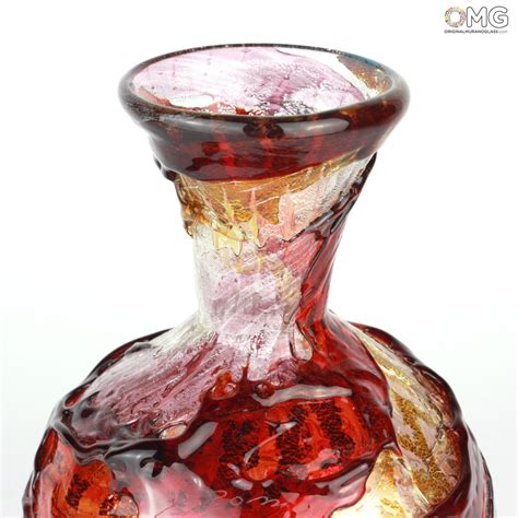 Vase Sbruffi Passion Red And Pink Murano Glass Vase