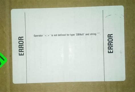 hello my name is operator is not defined for type dbnull and