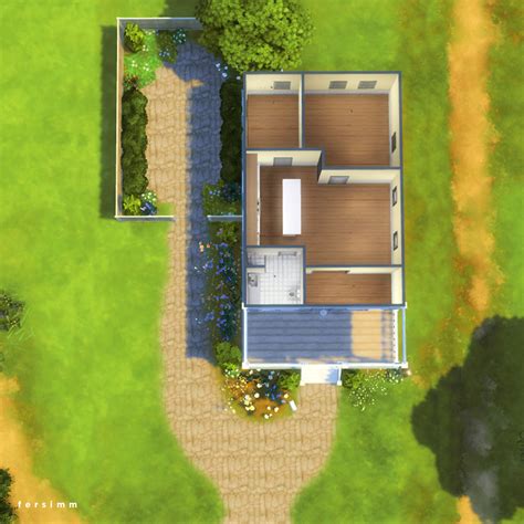 Fersimm Daisy Hovel Renovation Empty Starter Home With Bungalow House Floor Plans Sims