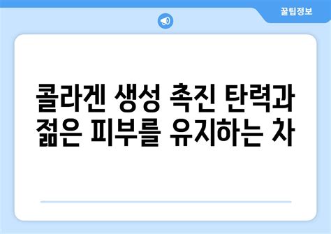 피부 건강을 위한 6가지 차 추천