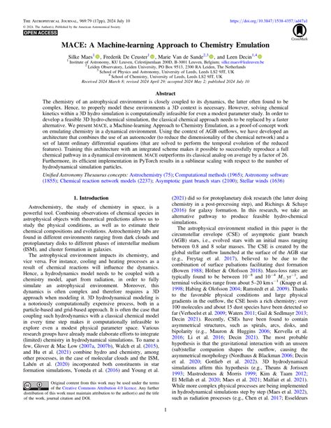 pdf mace a machine learning approach to chemistry emulation