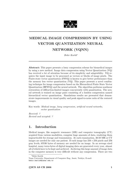 PDF Medical Image Compression By Using Vector Quantization Neural