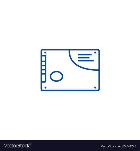 Memory Card Ssd Line Icon Concept Royalty Free Vector Image