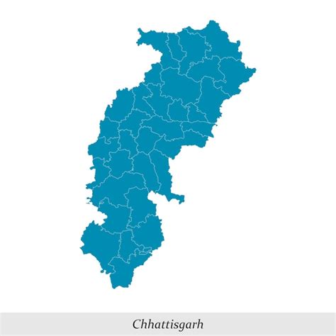 La Carte Du Chhattisgarh Est Un état De Linde Avec Des Districts