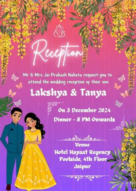 Reception Invitation Card Create Wedding Reception Card Online