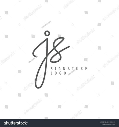 Js Initial Based Vector Logo Handwriting Stock Vector Royalty Free 2207049539 Shutterstock