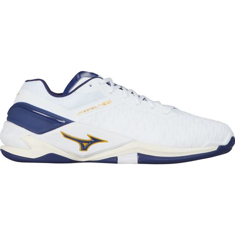 MIZUNO Wave Stealth Neo M inomhusskor White Blue Ribbon MP Gold Köp