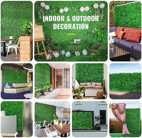 Uyoyous 12pcs 24x16” Faux Boxwood Hedge Greenery Backdrop Artificial