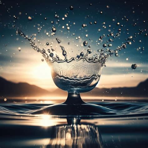 Premium Ai Image Water Drop About To Create Ripple Effect