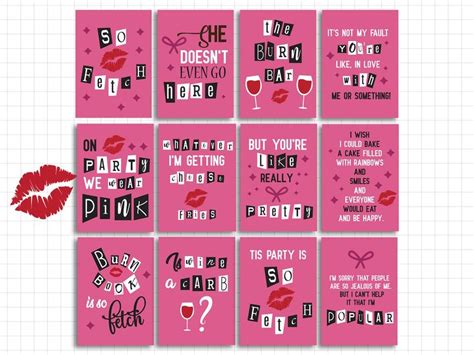 12x Mean Girls Party Poster Printable Bachelorette Party Decorations