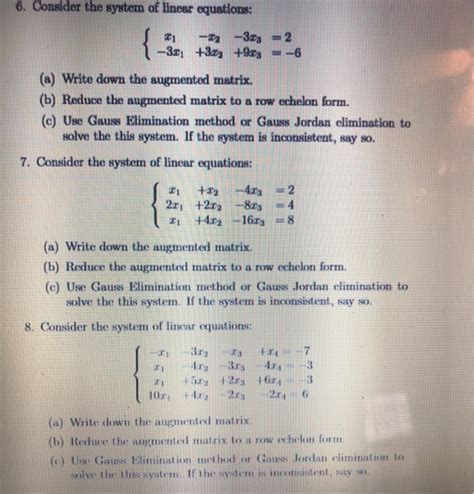 Solved Consider The System Of Linear Equations A Write Chegg