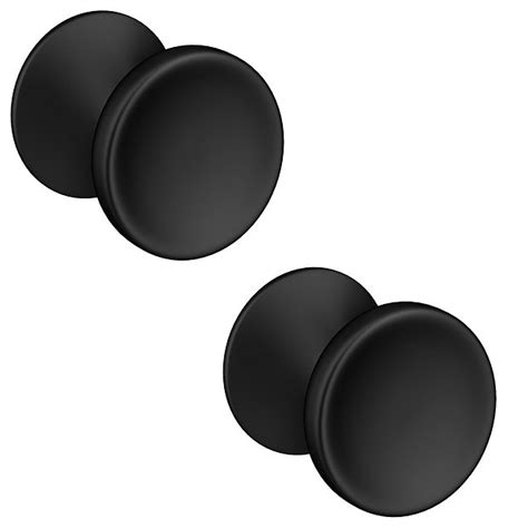 2 X Arezzo Indented Round Knob Furniture Handle In Matt Black