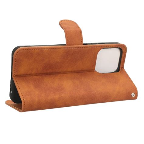 For Ulefone Note 16 Pro Skin Feel Magnetic Flip Leather Phone Case Brown