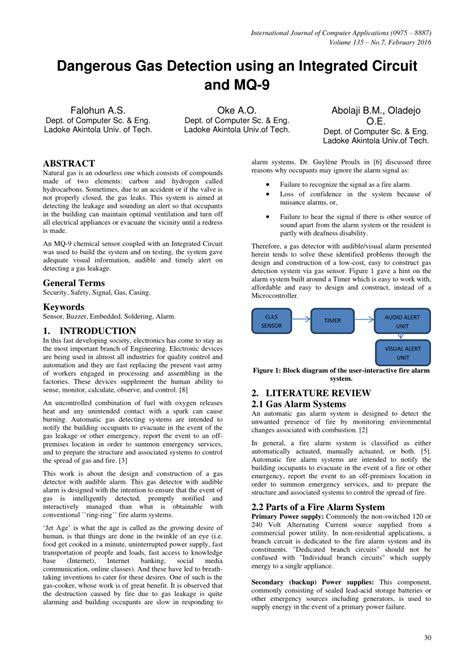 PDF Dangerous Gas Detection Using An Integrated Circuit And MQ