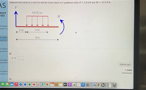 Solved Determine The Values Of A And B So That The Shown Chegg