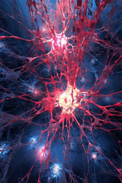 Abstract Neuron Network With Glowing Synapses Stock Illustration