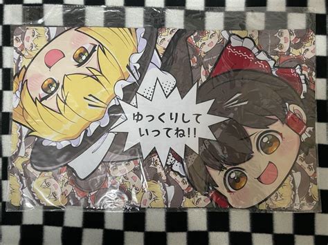 東方project ゆっくり霊夢 魔理沙 大型マウスパッド デスクマット メルカリ