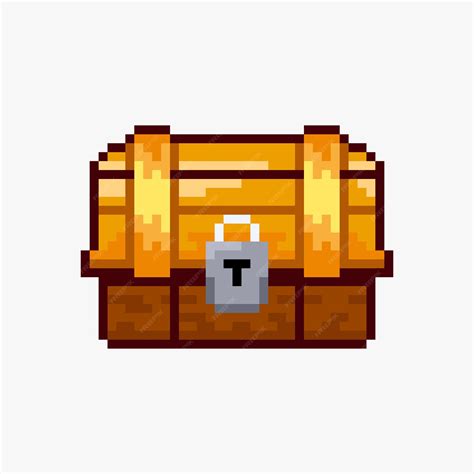 Premium Vector Treasure Chest In Pixel Art Style