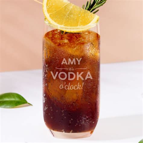 Personalised Tall Vodka Oclock Glass