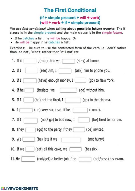 First Conditional English Worksheets