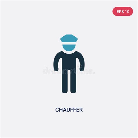 Two Color Chauffer Vector Icon From People Skills Concept Isolated Blue Chauffer Vector Sign
