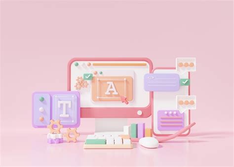 3d 렌더링 Ui Ux 디자인 개념입니다 모바일 애플리케이션 소프트웨어 개발 코딩 스마트폰 연결 최소한의 현대적인 사용자
