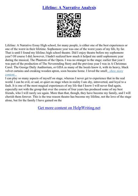 Narrative Analysis Essay Example Pdf