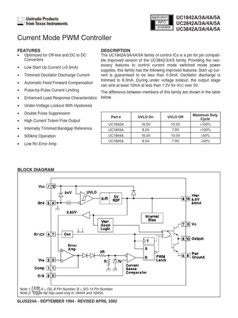 Current Mode Pwm Controller Features Description Pdf