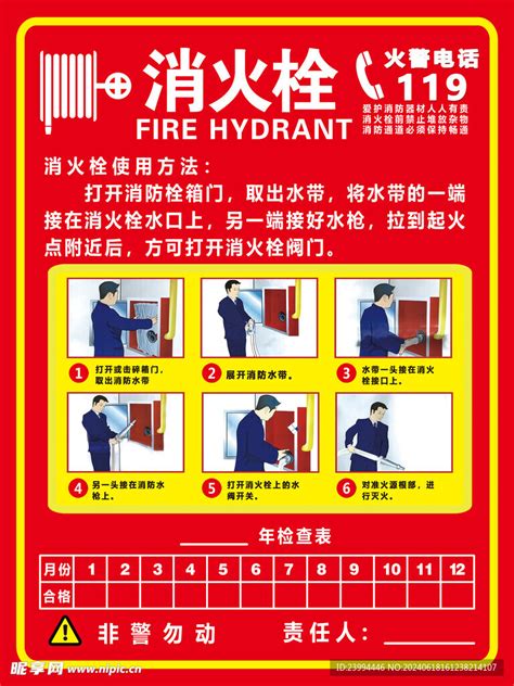 消火栓灭火器使用方法图解设计图 招贴设计 广告设计 设计图库 昵图网