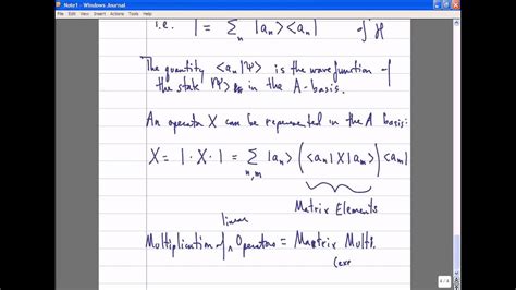 quantum theory lecture 2 linear algebra operators and observables youtube