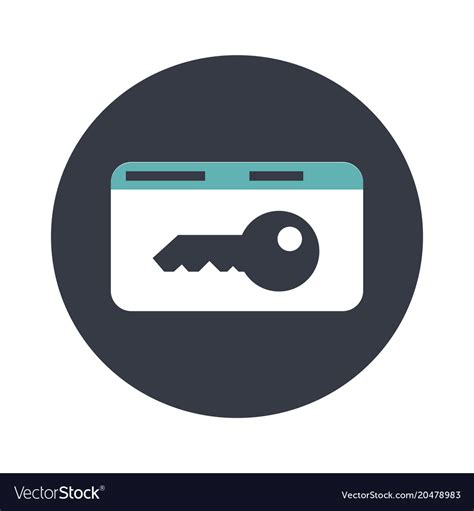 Key Card Electronic Pass Flat Icon Royalty Free Vector Image