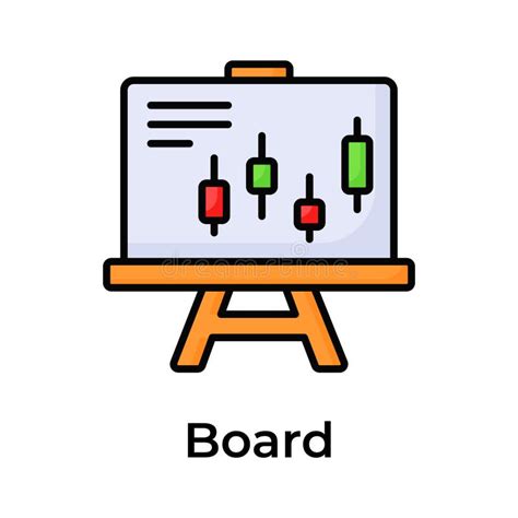 Candlestick Chart On Board Denoting Concept Icon Of Business