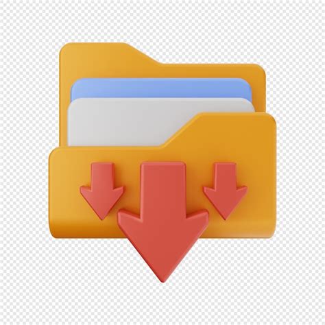Premium Psd A Folder With A Red Arrow Pointing Down And A Red Arrow