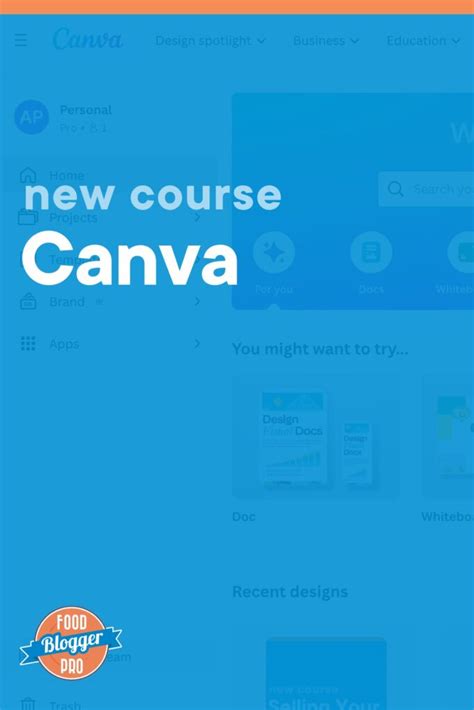 New Course Canva Food Blogger Pro