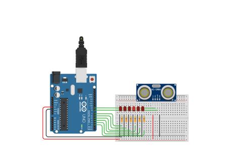 Circuit Design Sensor Ultrasónico Tinkercad
