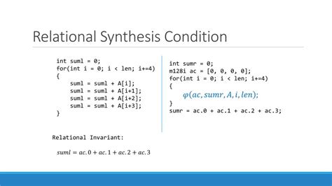 Ppt Relational Verification To Simd Loop Synthesis Powerpoint