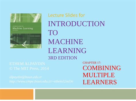 Pdf Introduction To Machine Learning · Chapter 17 Combining Multiple