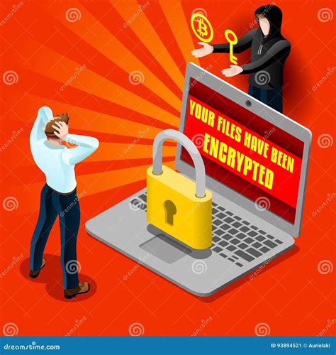 Cyber Computer Attack Email Malware Isometric Detailed Vector Stock Vector Illustration Of