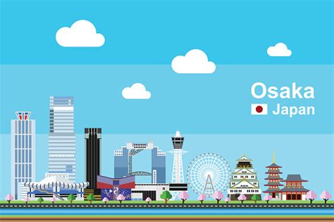 フラット大阪都市景観 イラストレーションのベクターアート素材や画像を多数ご用意 Istock
