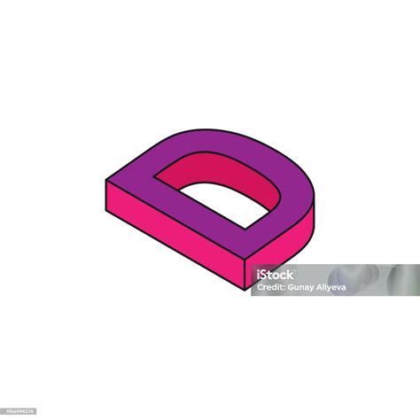 字母表 D 彩色等距圖示3 D 單詞和符號圖示的元素移動概念和網路應用程式i代斯距字母表 D 圖示可用於 Web 和行動裝置向量圖形及更多企業
