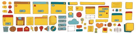 Retro Pc Elements User Interface Operating System Windows Icons In Trendy Retro Style