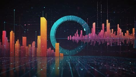 Futuristic Data Visualization With Colorful Bar Graphs And Circular