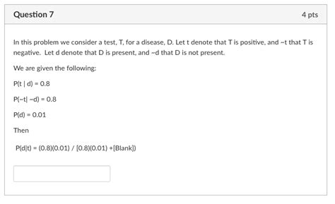 Solved Question 7 4 Pts In This Problem We Consider A Test