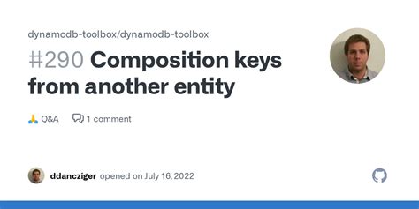 Composition Keys From Another Entity · Dynamodb Toolbox Dynamodb Toolbox · Discussion 290 · Github